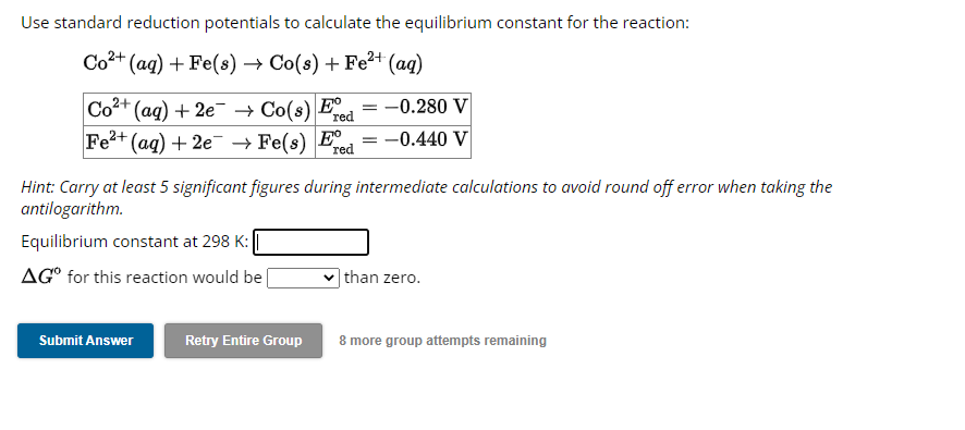 Solved Use The Table Standard Reduction Potentials Located
