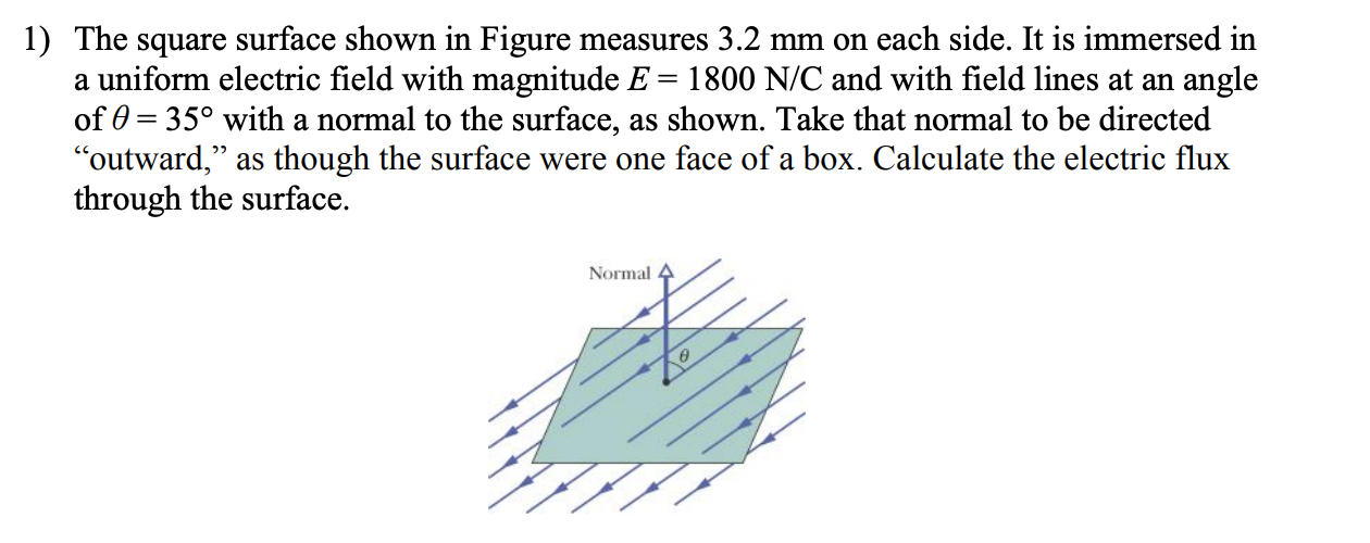 Solved 1) The square surface shown in Figure measures 3.2 mm | Chegg.com