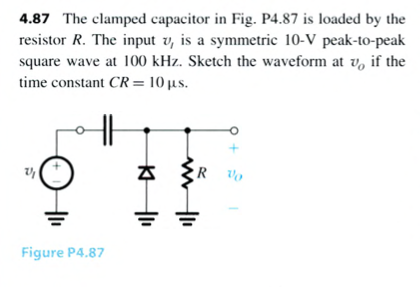 Solved 4.87 The clamped capacitor in Fig. P4.87 is loaded by | Chegg.com