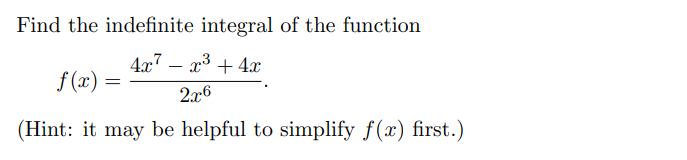 Solved Find the indefinite integral of the function | Chegg.com