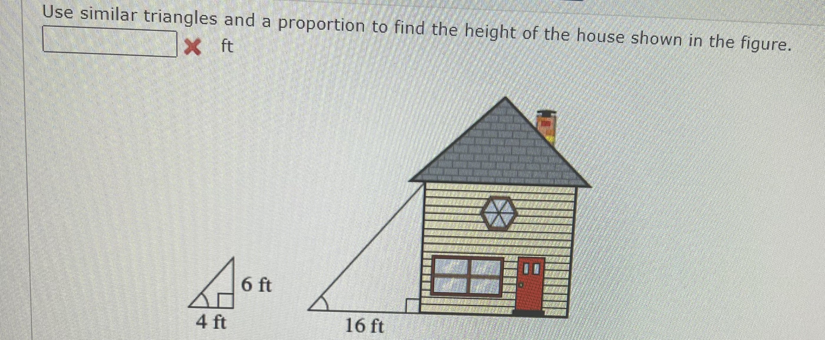 Solved Use similar triangles and a proportion to find the | Chegg.com