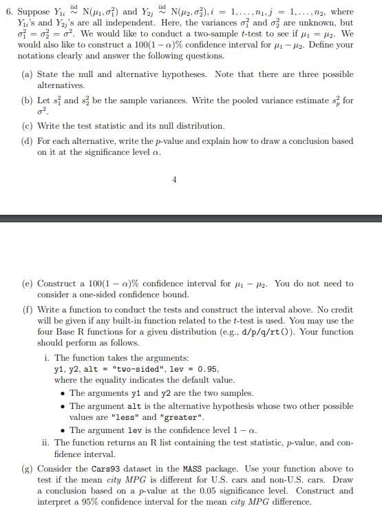 Solved code in R please. Need help with part f especially | Chegg.com