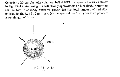Solved Consider a 20-cm-diameter spherical ball at 800 K | Chegg.com
