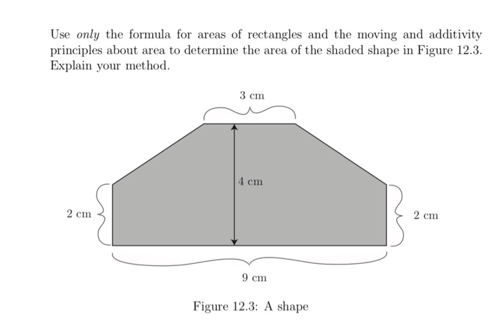 Solved Use only the formula for areas of rectangles and the | Chegg.com