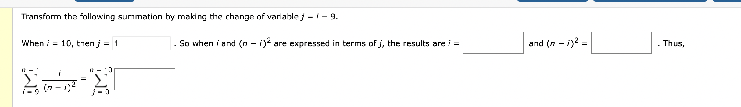Solved Transform the following summation by making the | Chegg.com