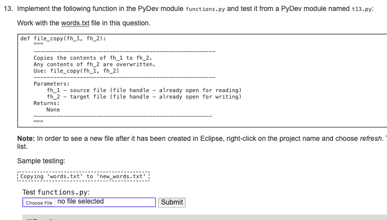 Solved 13. Implement the following function in the PyDev | Chegg.com