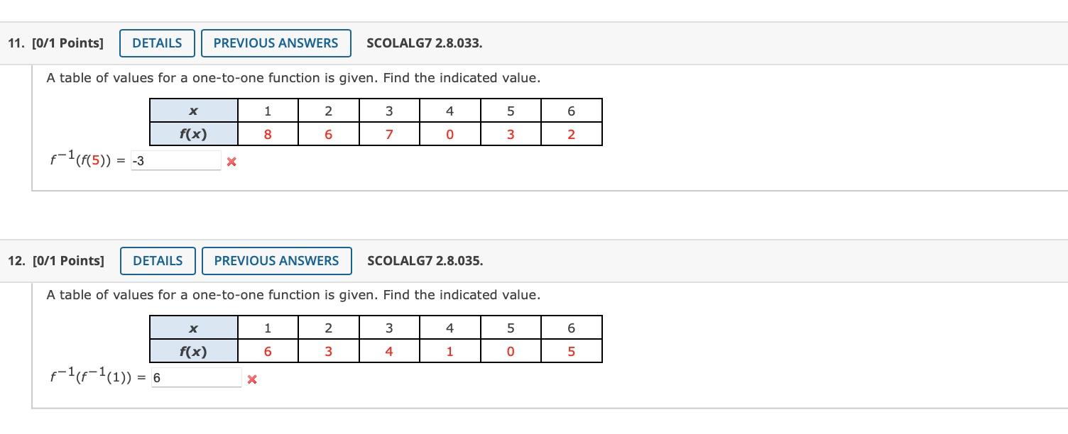 Solved 11. [0/1 Points] DETAILS PREVIOUS ANSWERS SCOLALG7 | Chegg.com