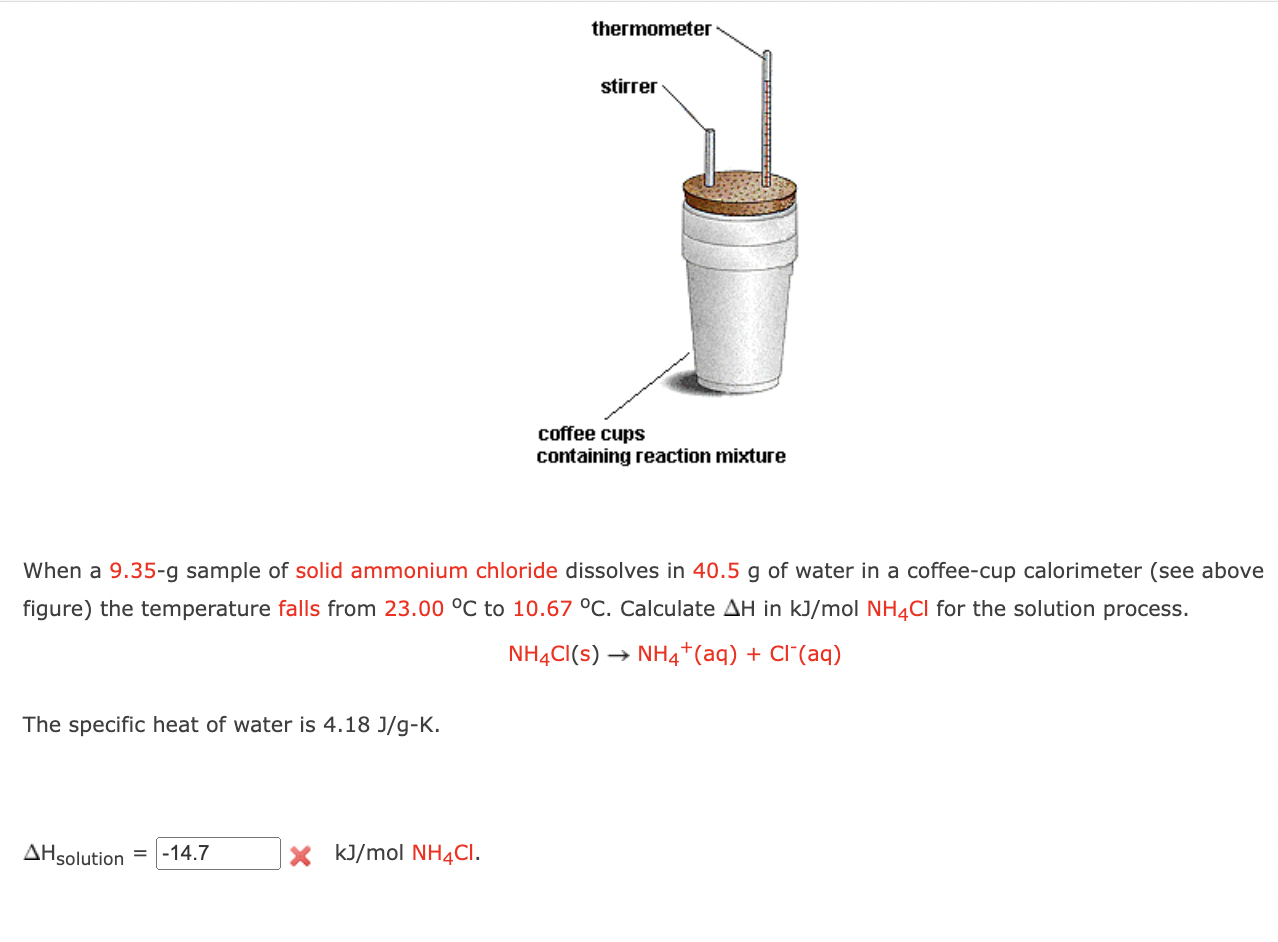 Solved When a 9.35 g sample of solid ammonium chloride | Chegg.com