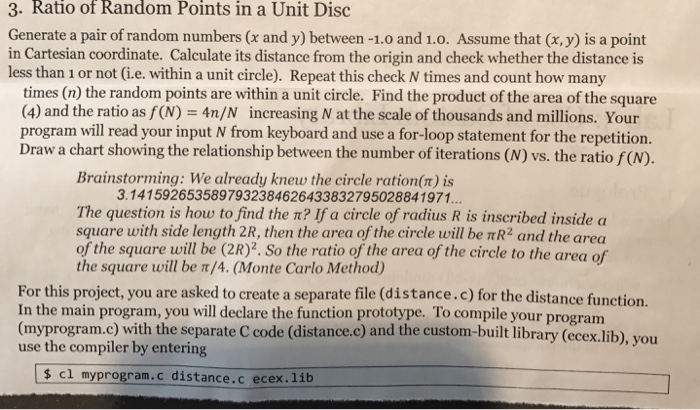 Solved Ratio of Random Points in a Unit Disc Generate a | Chegg.com