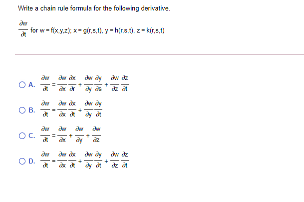 Solved Write a chain rule formula for the following | Chegg.com