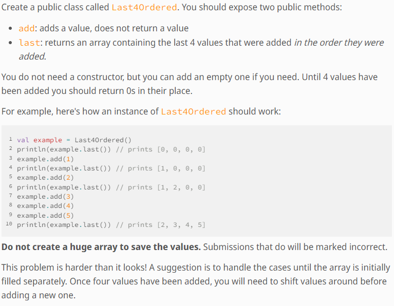 Solved Create a public class called Last40rdered. You should | Chegg.com