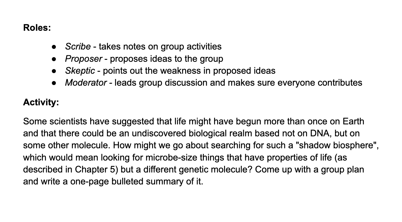 Solved Roles: . - Scribe - takes notes on group activities • | Chegg.com