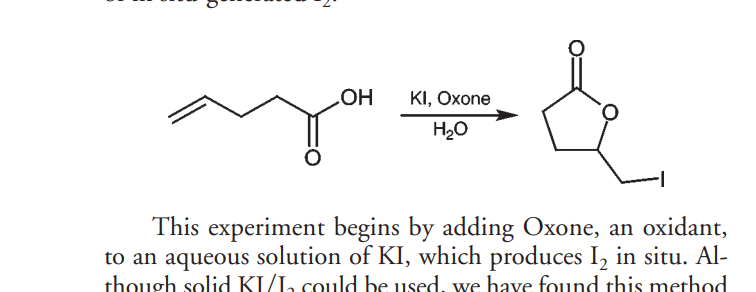 Solved H2O KI, Oxone This experiment begins by adding | Chegg.com