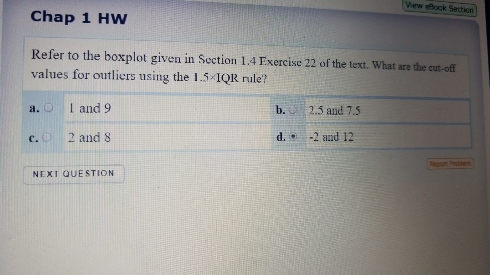 Solved View eBook Section Chap 1 HW Refer to the boxplot | Chegg.com
