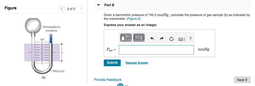 Solved Part B Figure 2 of 2 Given a barometric pressure of | Chegg.com