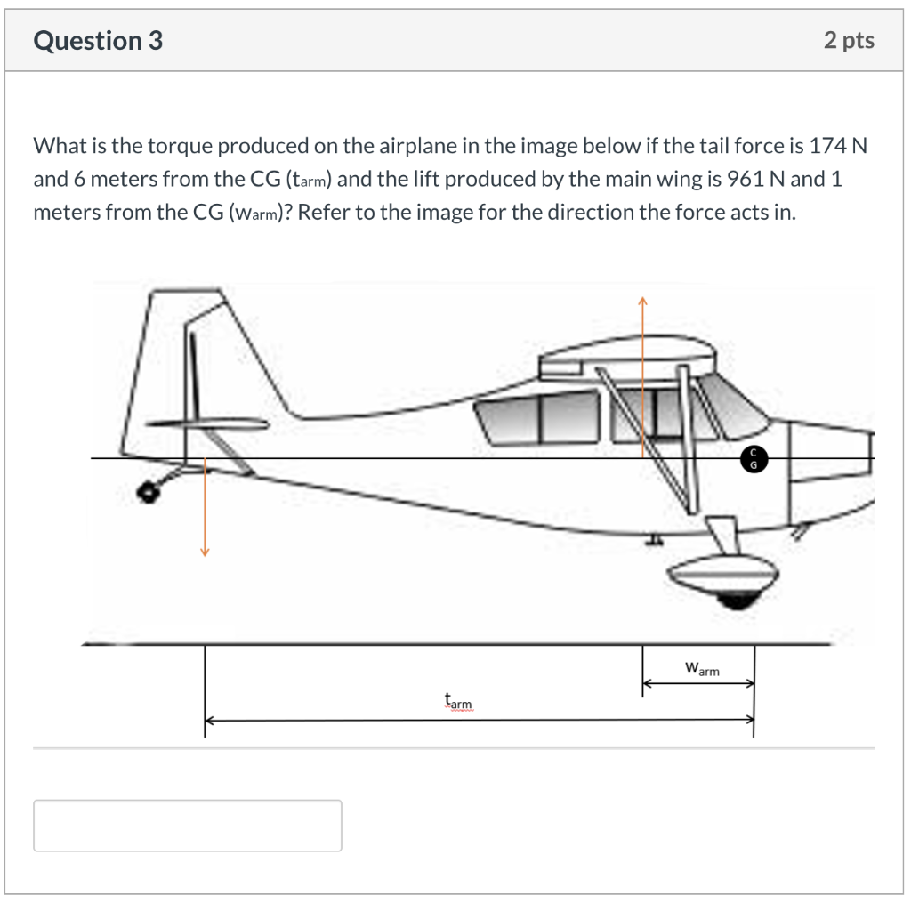 Solved What is the torque produced on the airplane in the | Chegg.com