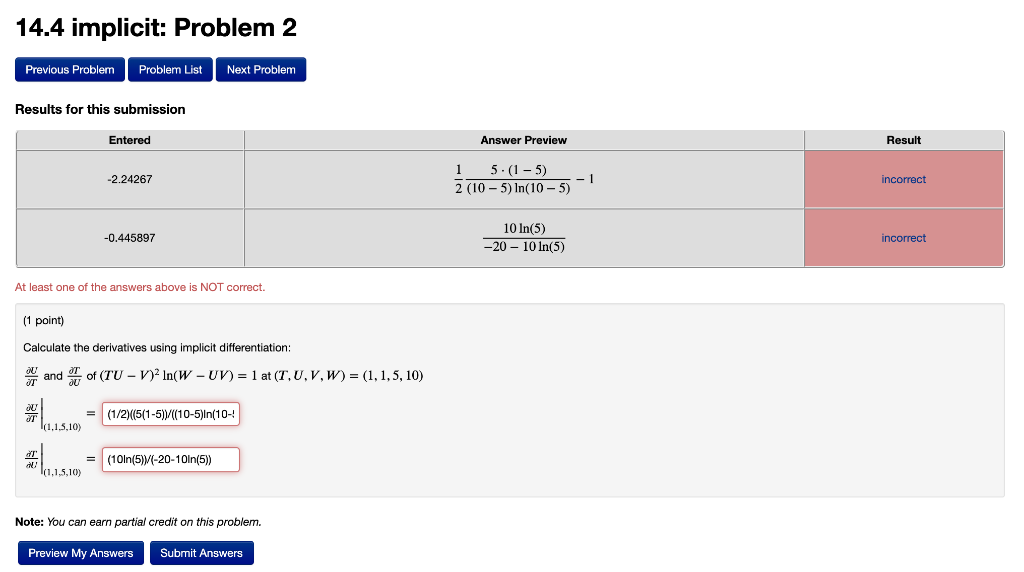 Solved 144 Implicit Problem 2 Previous Problem Problem 1705