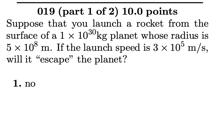 Solved 019 (part 1 ﻿of 2) 10.0 ﻿pointsSuppose that you | Chegg.com