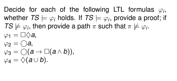Solved (2) Consider the following transition system TS of | Chegg.com