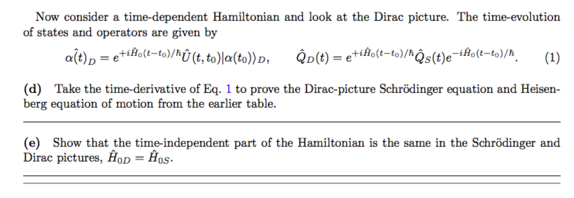 Solved Now consider a time-dependent Hamiltonian and look at | Chegg.com