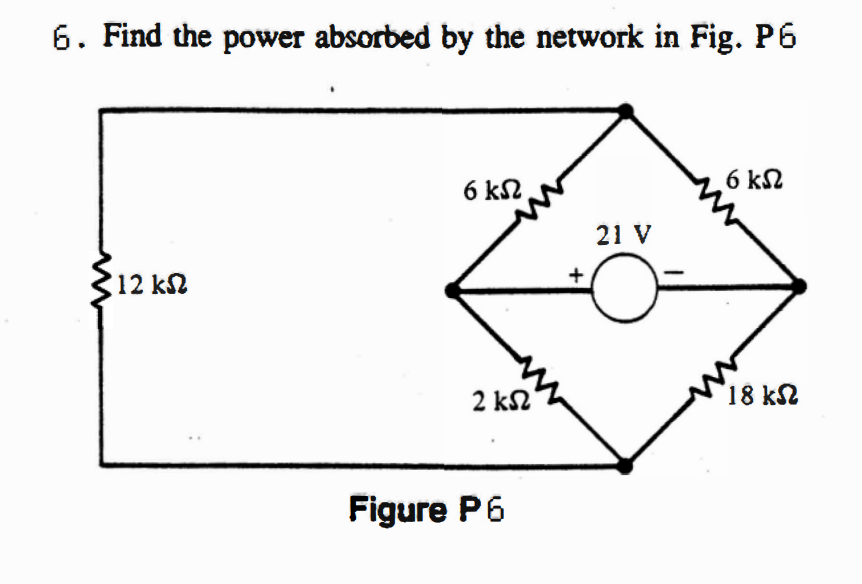 Solved Find the power absorbed by the network in Fig. | Chegg.com