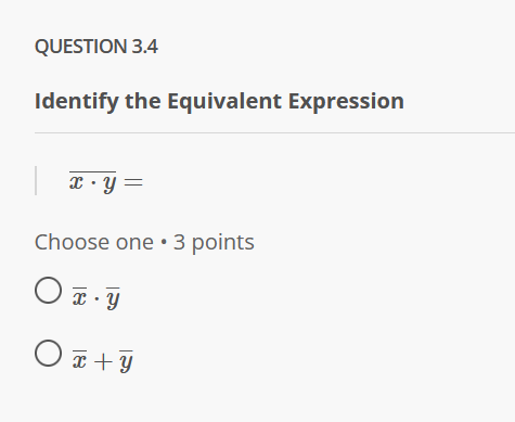 QUESTION 3.4Identify the Equivalent | Chegg.com