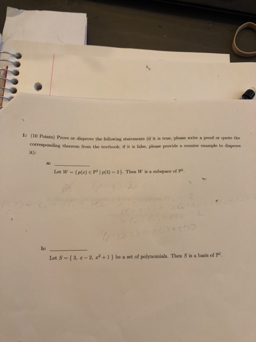 Solved 1: (10 Points) Prove or disprove the following | Chegg.com
