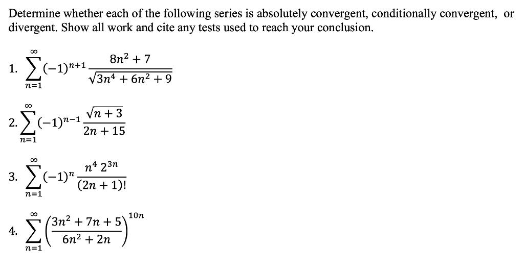 Solved Determine whether each of the following series is | Chegg.com