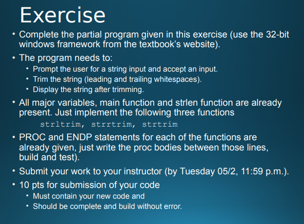 Solved - Complete the partial program given in this exercise | Chegg.com