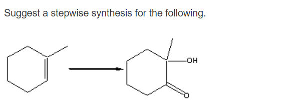 Solved Suggest a stepwise synthesis for the following. -он - | Chegg.com