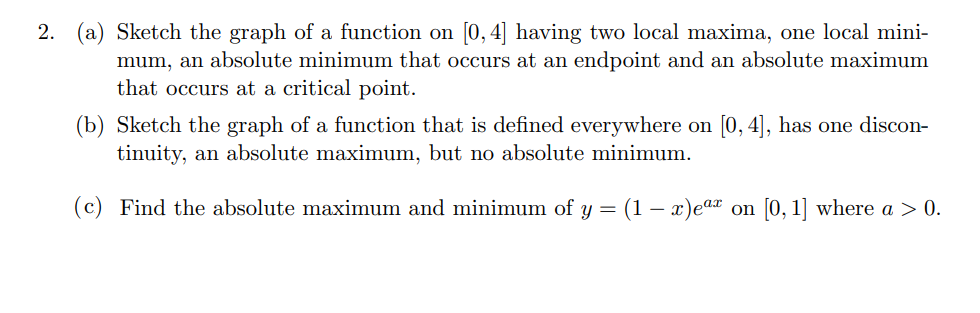 Solved 2. (a) Sketch the graph of a function on [0, 4] | Chegg.com