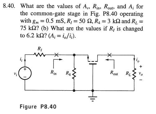 Solved 10. What are the values of Av,Rin,Rout , and Ai for | Chegg.com