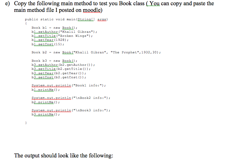 Solved 1 Create A Class Book That A Has The Following 