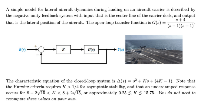Solved A simple model for lateral aircraft dynamics during | Chegg.com