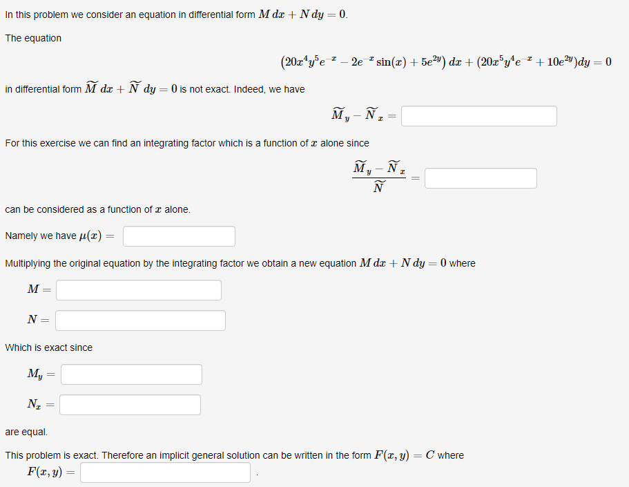 Solved In this problem we consider an equation in | Chegg.com