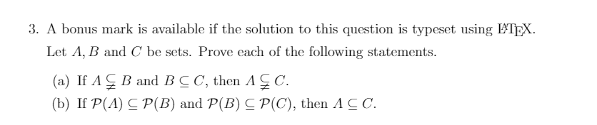 Solved 3. A bonus mark is available if the solution to this | Chegg.com