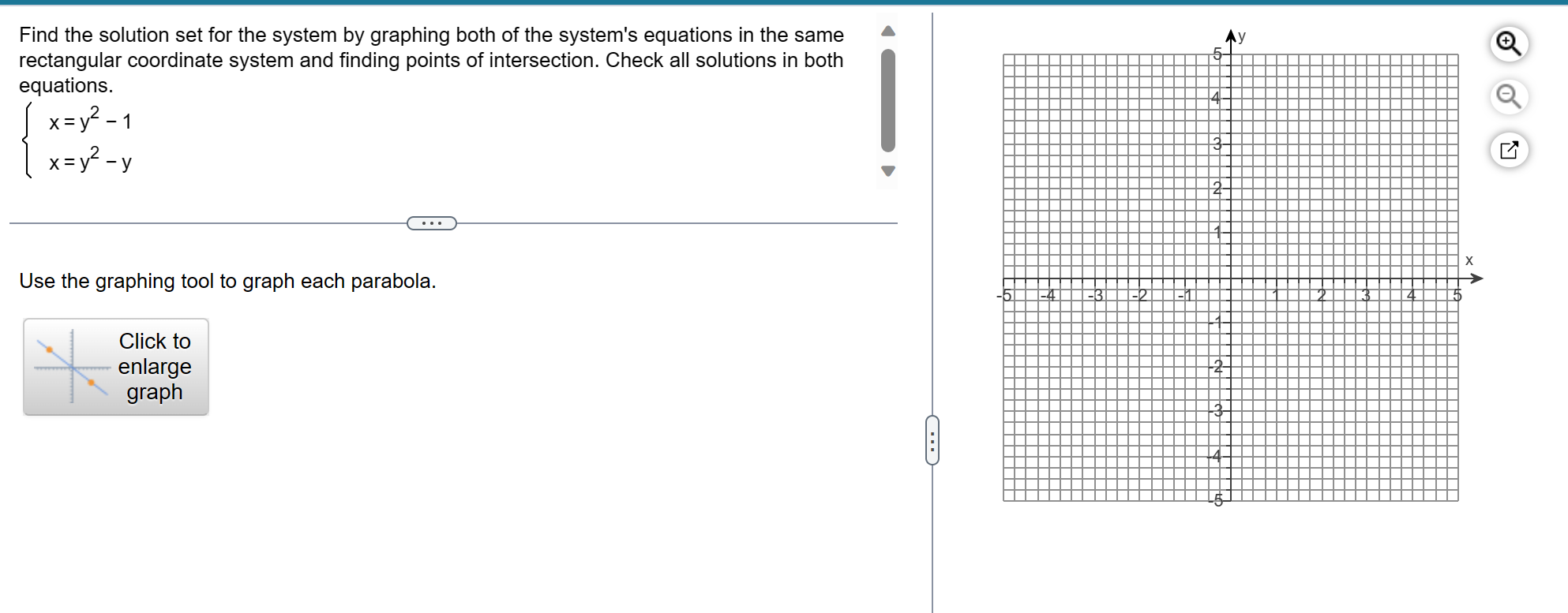 Solved Find the solution set for the system by graphing both | Chegg.com