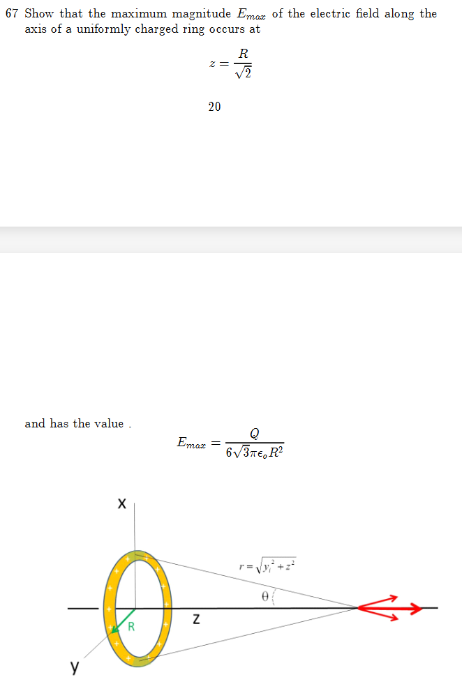 Solved 67 ﻿Show that the maximum magnitude Emax of ﻿the | Chegg.com