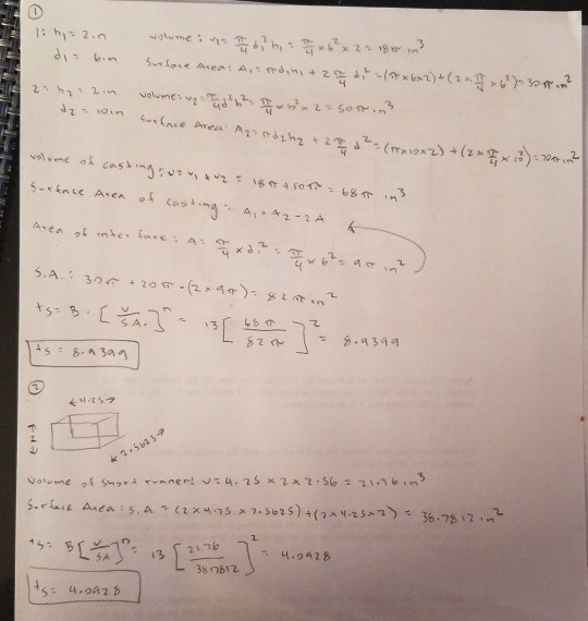 Solved Casting 1) Apply Chvorinov's rule to estimate the | Chegg.com Solved Casting 1) Apply Chvorinov's rule to estimate the | Chegg.com