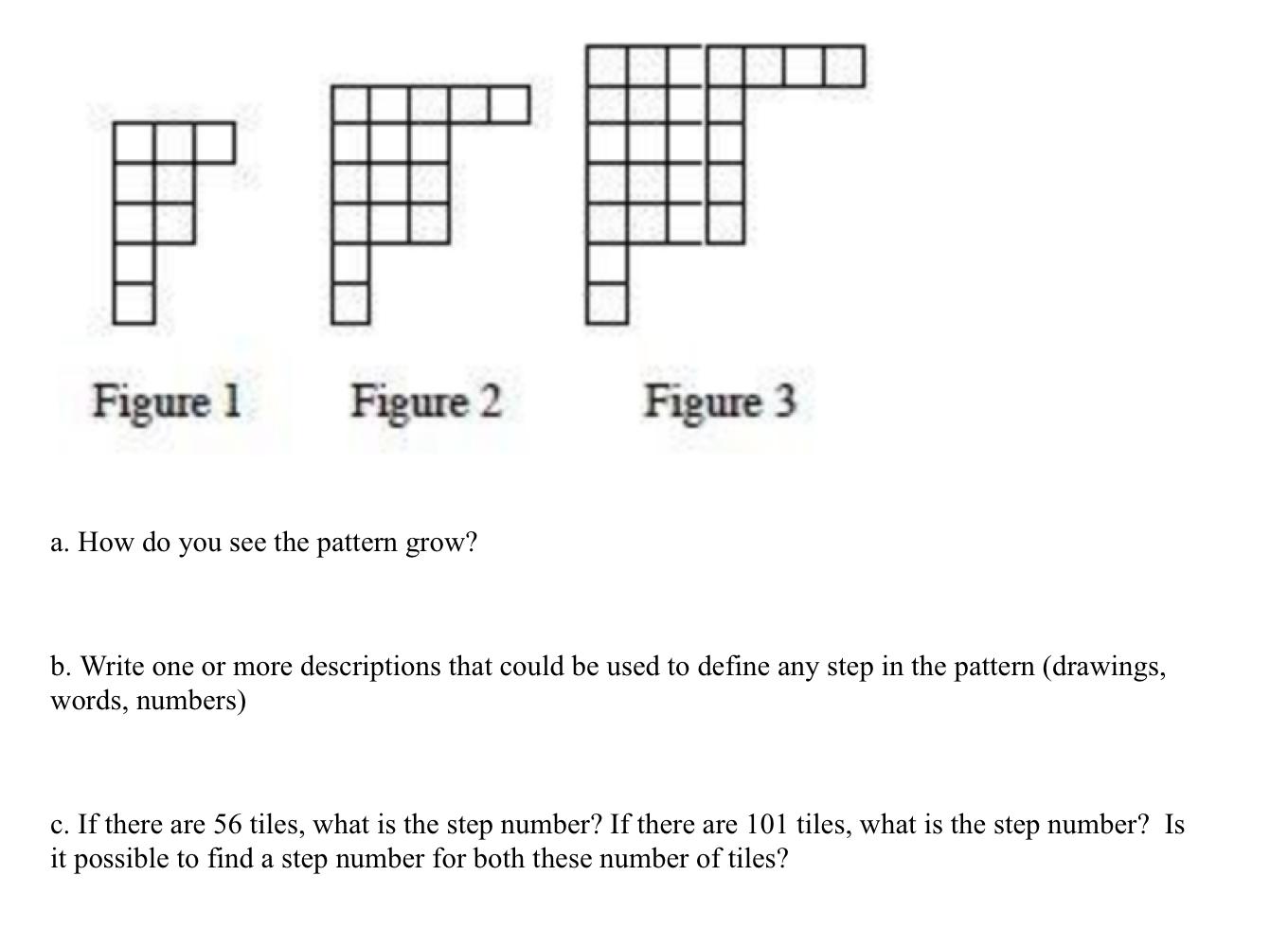 Solved a. How do you see the pattern grow? b. Write one or | Chegg.com