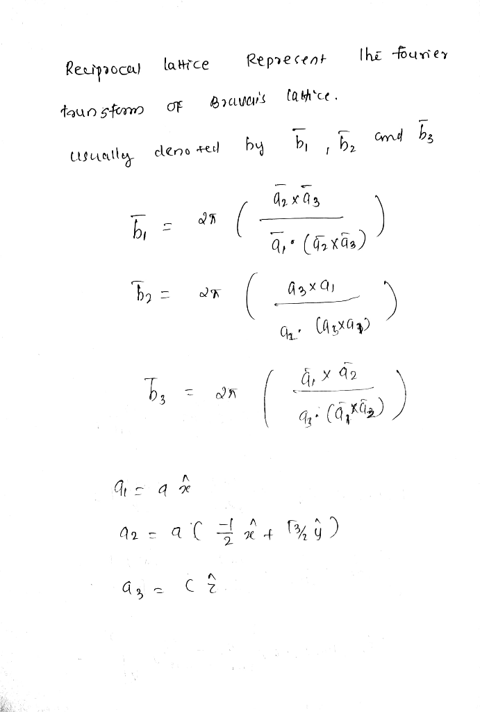 Solved A unit cell of hexagonal lattice is given by | Chegg.com