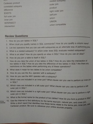 Solved Book: A guide to SQL 9th edition Chapter 5 review | Chegg.com