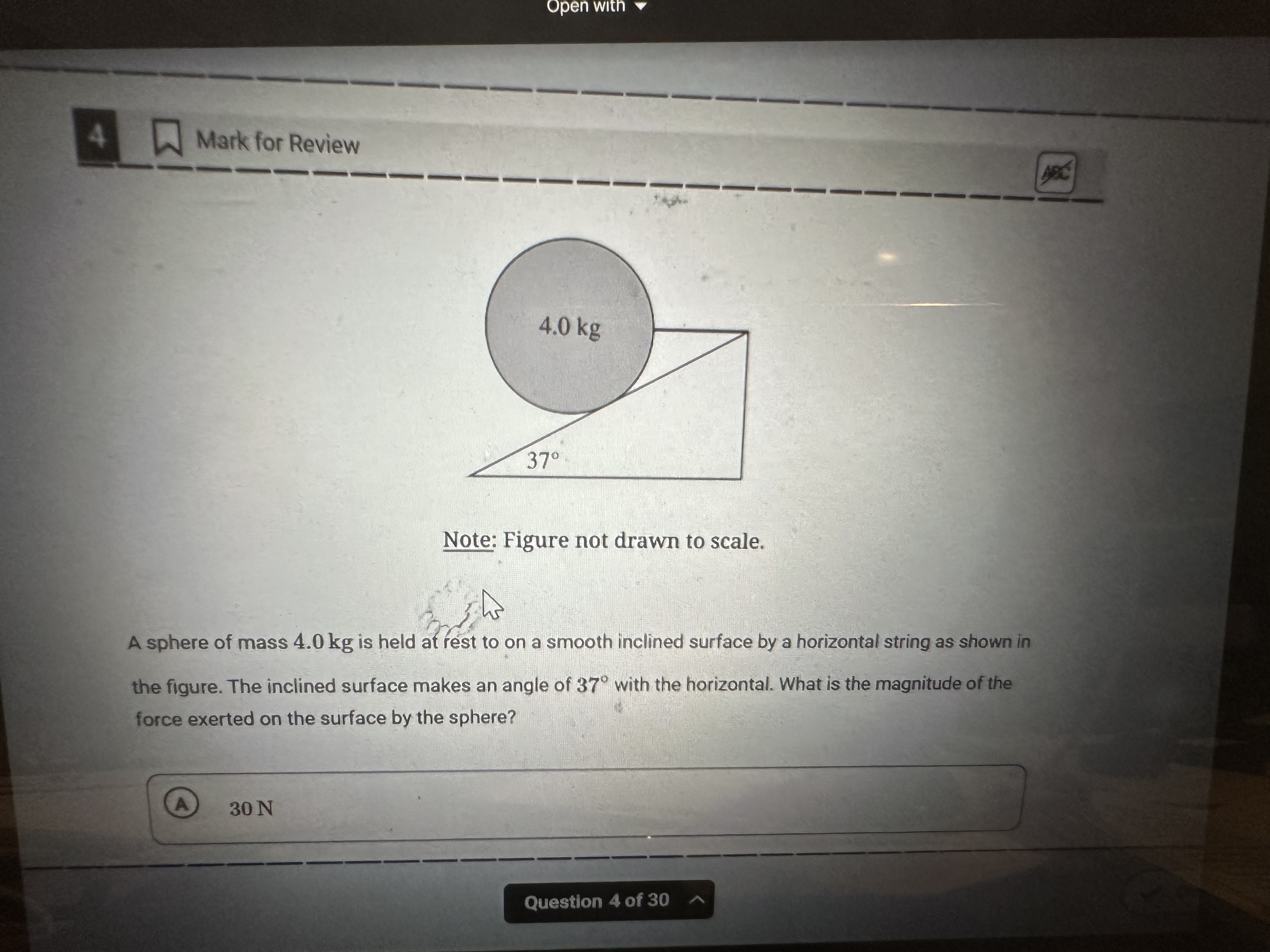 Solved 4 ﻿Mark for ReviewNote: Figure not drawn to scale.A | Chegg.com