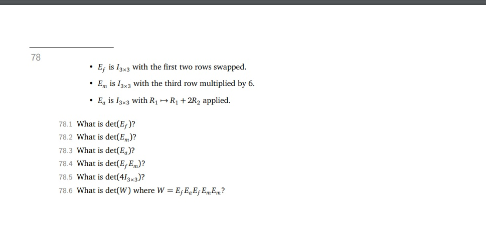 Solved - Ef is I3×3 with the first two rows swapped. - Em is | Chegg.com