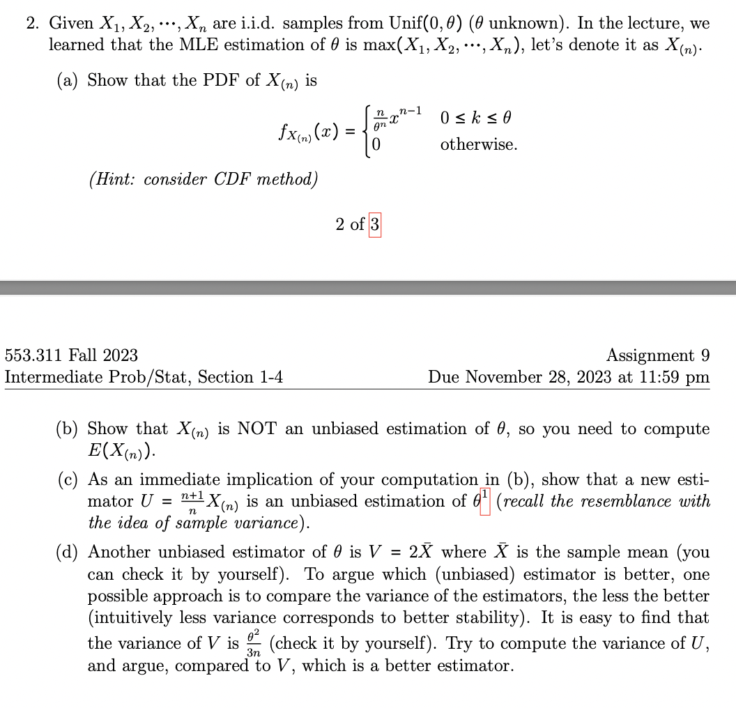 Solved Given x1,x2,cdots,xn ﻿are i.i.d. ﻿samples from | Chegg.com