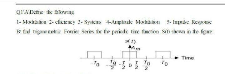 Solved QIVA Define the following 1- Modulation 2- efficiency | Chegg.com