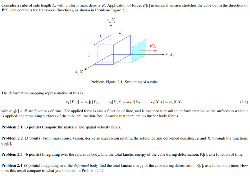 Solved Consider a cube of side length L, with uniform mass | Chegg.com