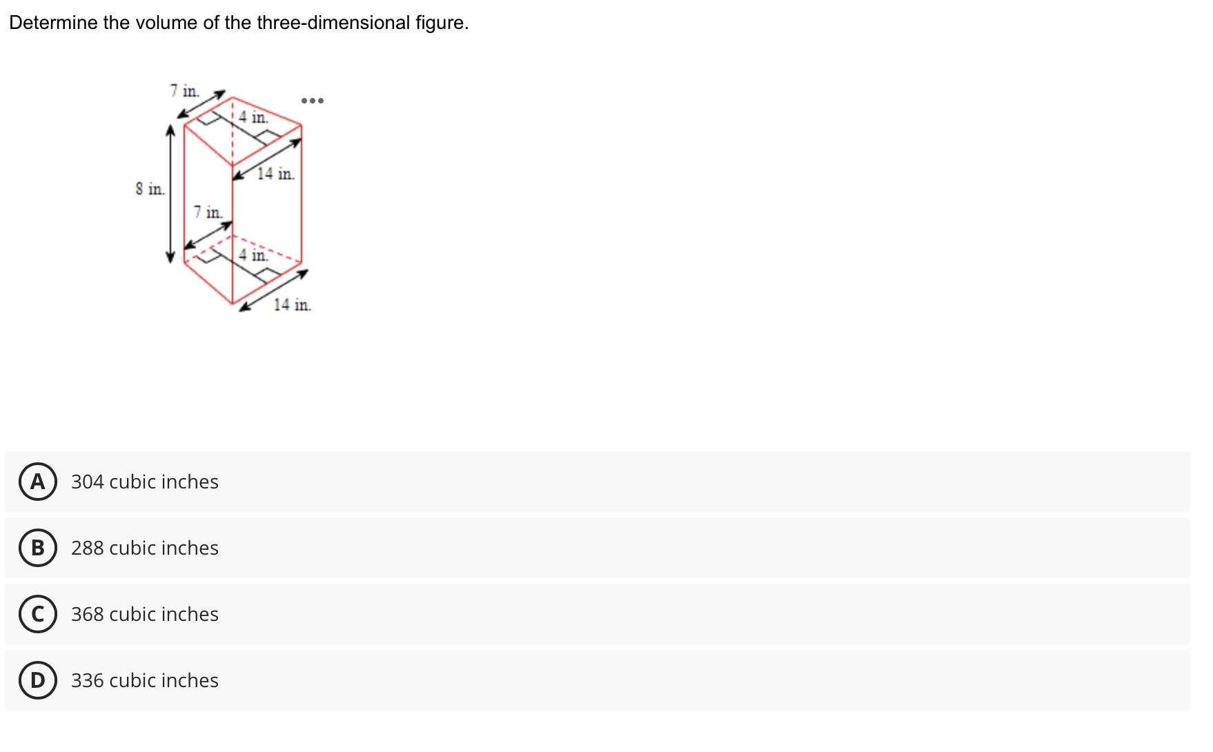 Solved Determine the volume of the three-dimensional | Chegg.com