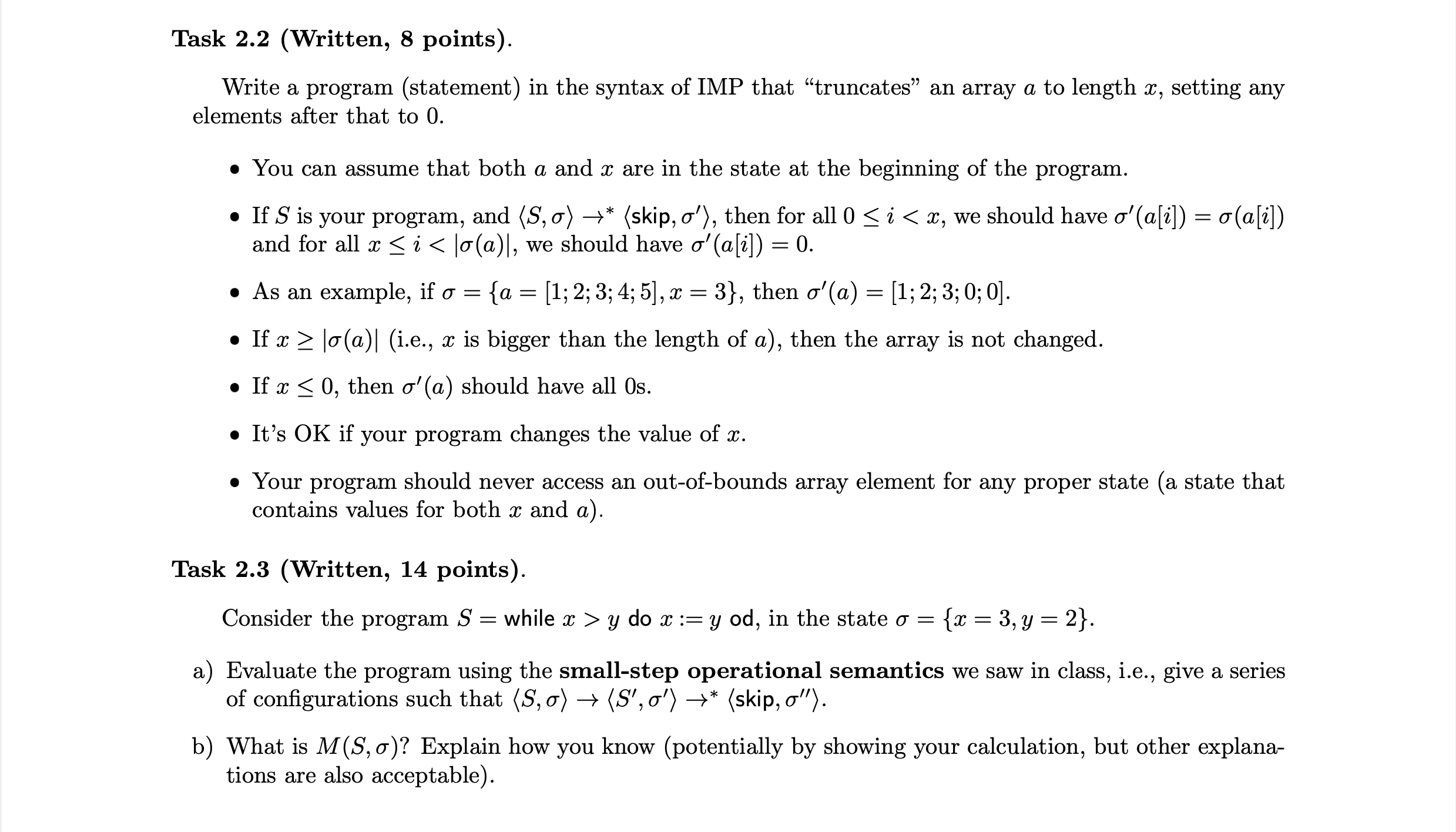 Solved Task 2.2 (Written, 8 points). Write a program | Chegg.com