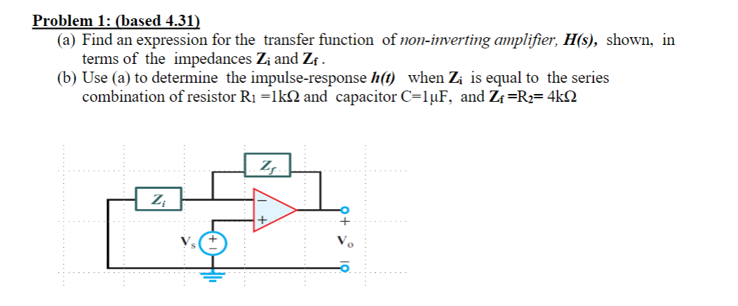 Solved Problem 1: (based 4.31) (a) Find an expression for | Chegg.com